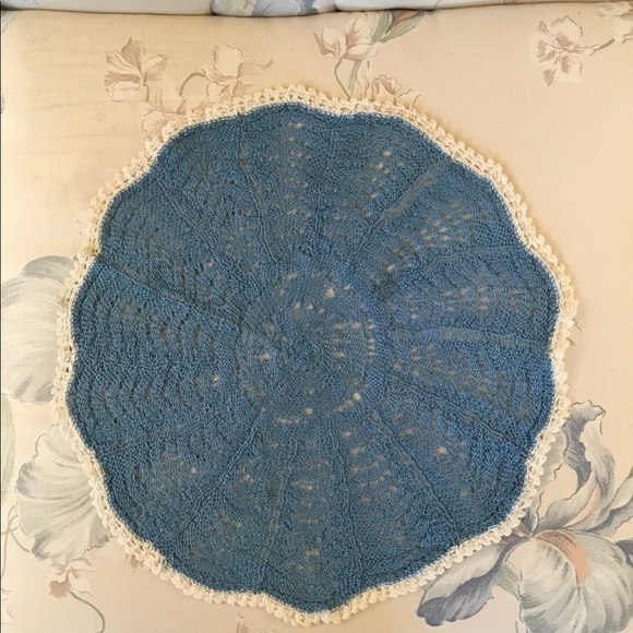 Vintage | Accents | Vintage Crocheted Blue Doily | Poshmark